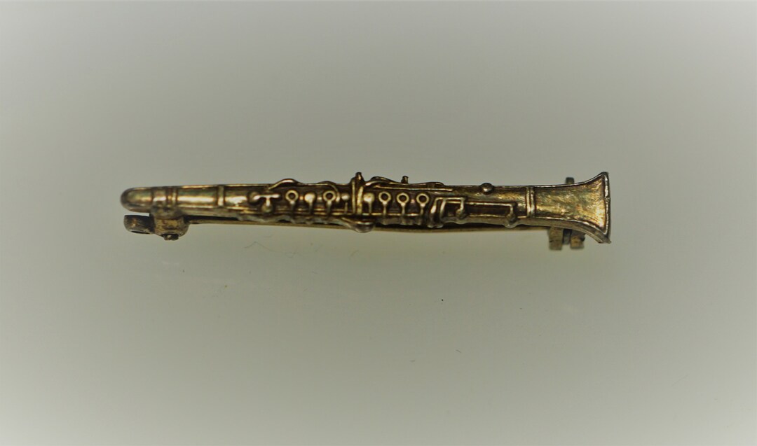 Vintage, Sterling Silver, Detailed, Delicate Clarinet Pin, Musical ...