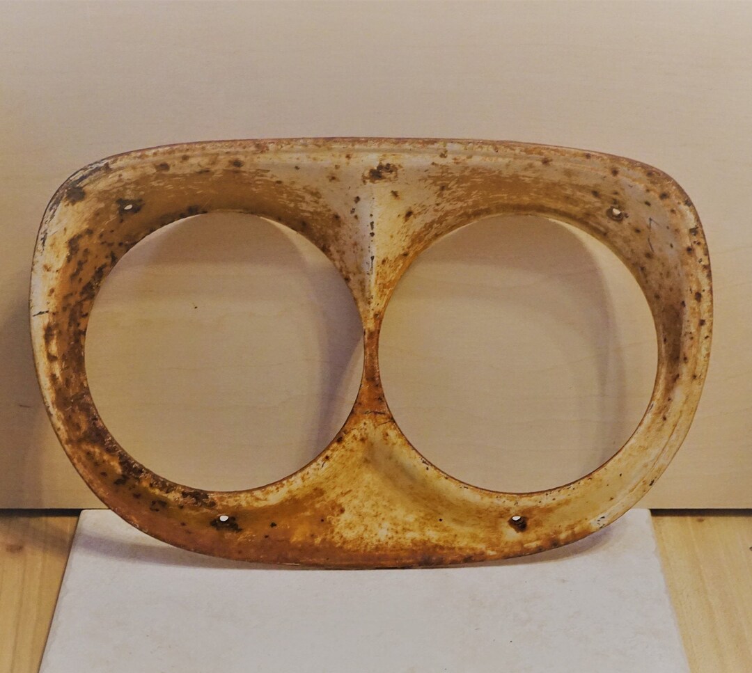 Rusty Vintage Metal Headlight Frames: Steampunk Car Part Assemblage Set ...