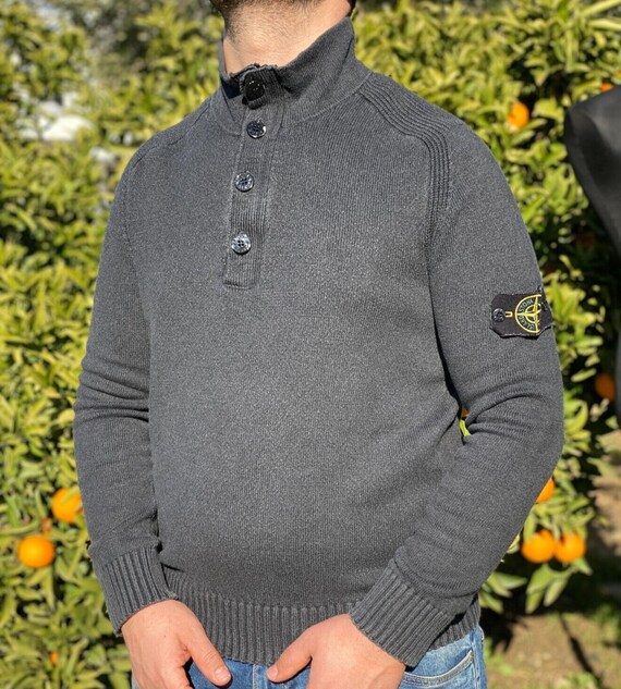 vintage faded Stone Island Rare Corrosion Chunky Knit… - Gem
