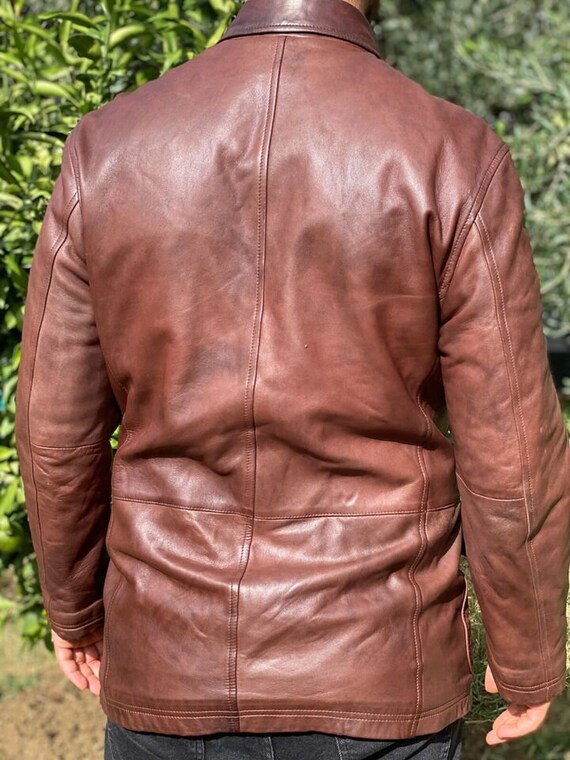 Canali Leather Limited Trench Coat Jacket Long Parka … - Gem