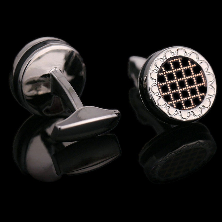JUSTIN-CUFFLINKS Bronz/silver Cuff Links - Etsy