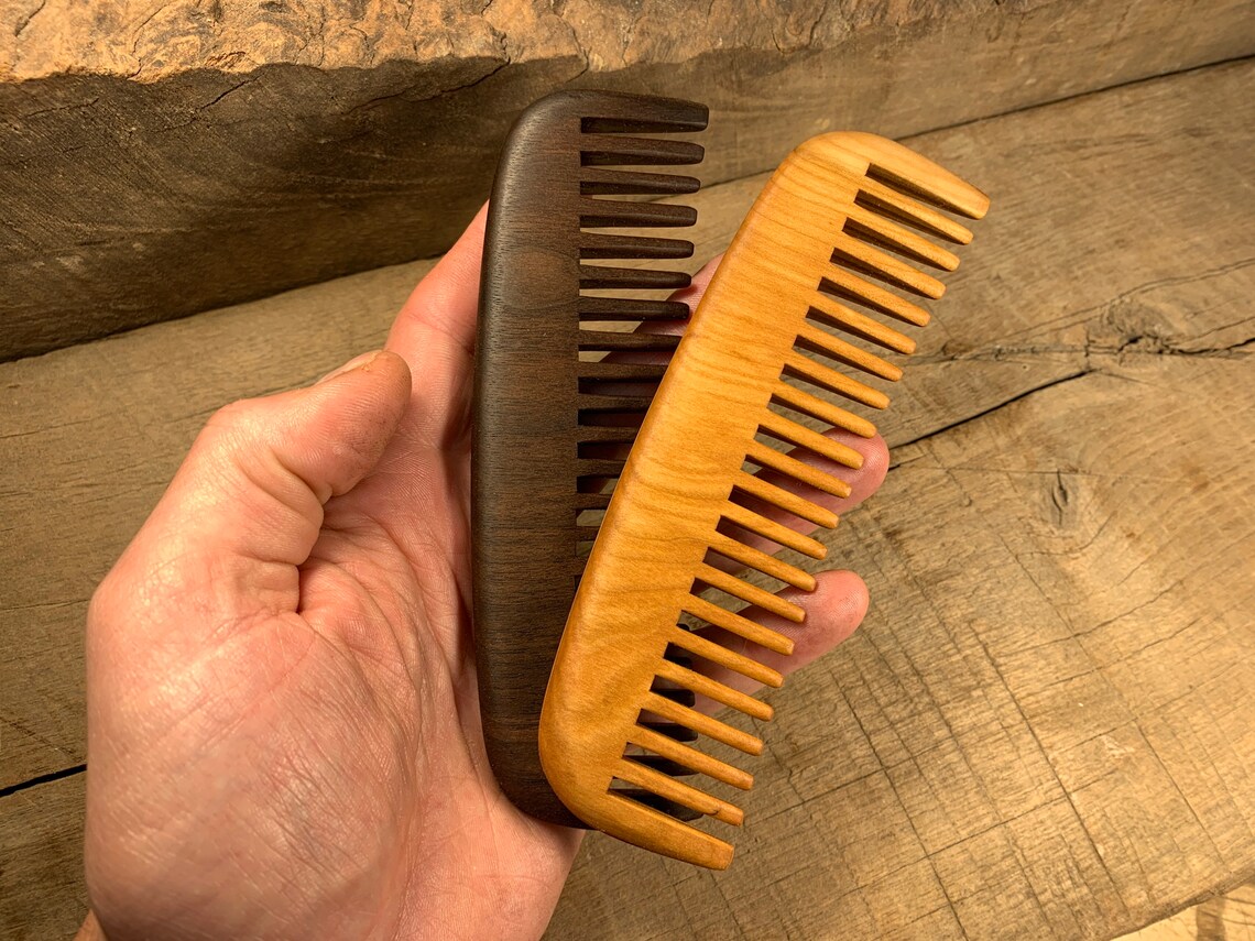 Long Handmade Wood Comb WIDE TOOTH - Etsy