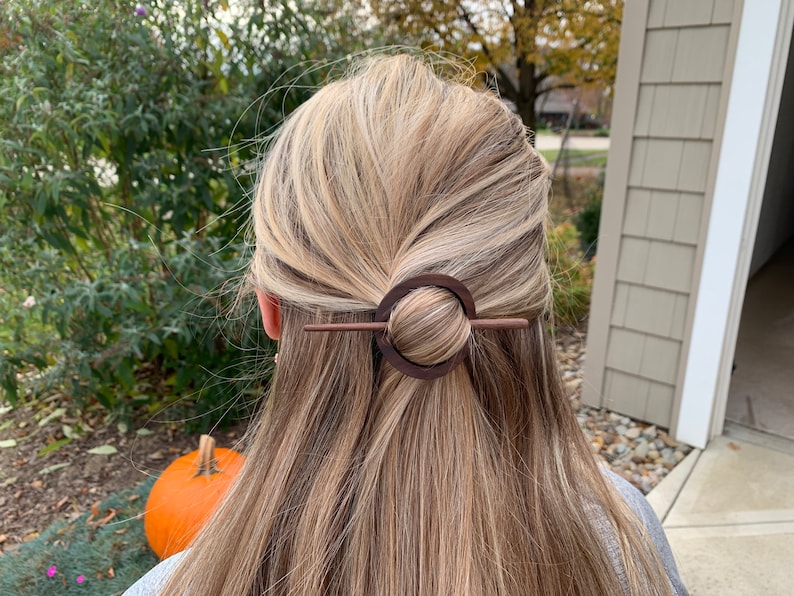 Handmade Wooden Hair Barrette: Circle Hair Pin Accessory - Etsy