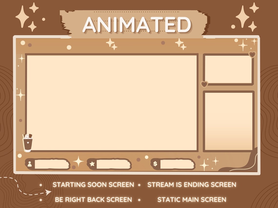 Animated Cozy Cafe Coffee Twitch Pack for Streamers | Cute Comfy ...