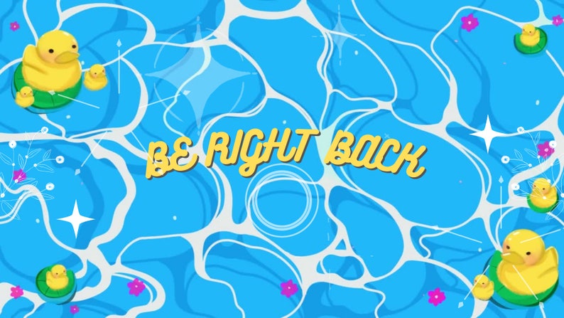 X3 Animated Twitch Cozy Kawaii Rubber Ocean Blue Ducks Screens | Twitch ...