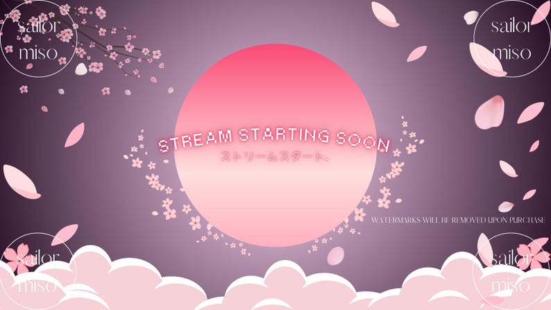 ANIMATED Kawaii Pink Sakura Overlay | Japanese Sakura Flower Theme ...