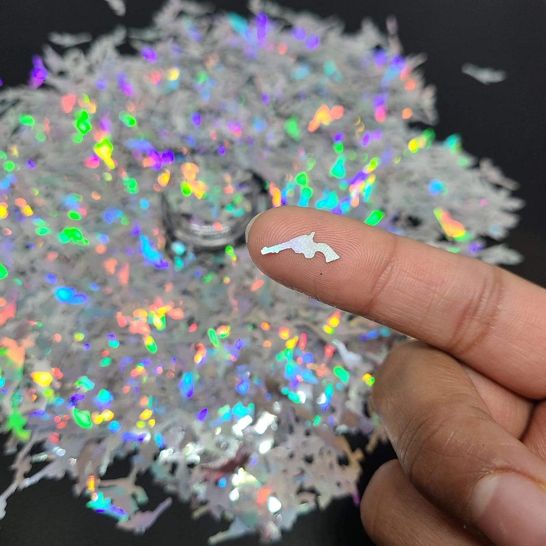 Gun Revolver Shape Glitter, Solvent Resistant Glitter, Resin Glitter ...