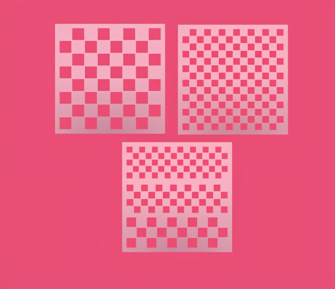 Reusable Checkerboard Stencil, Set of 3 Classic Checkmate Design for ...
