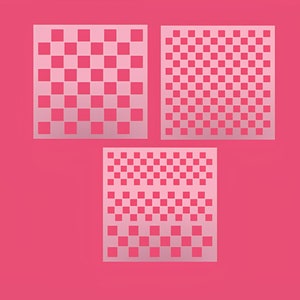 Reusable Checkerboard Stencil, Set of 3 Classic Checkmate Design for ...