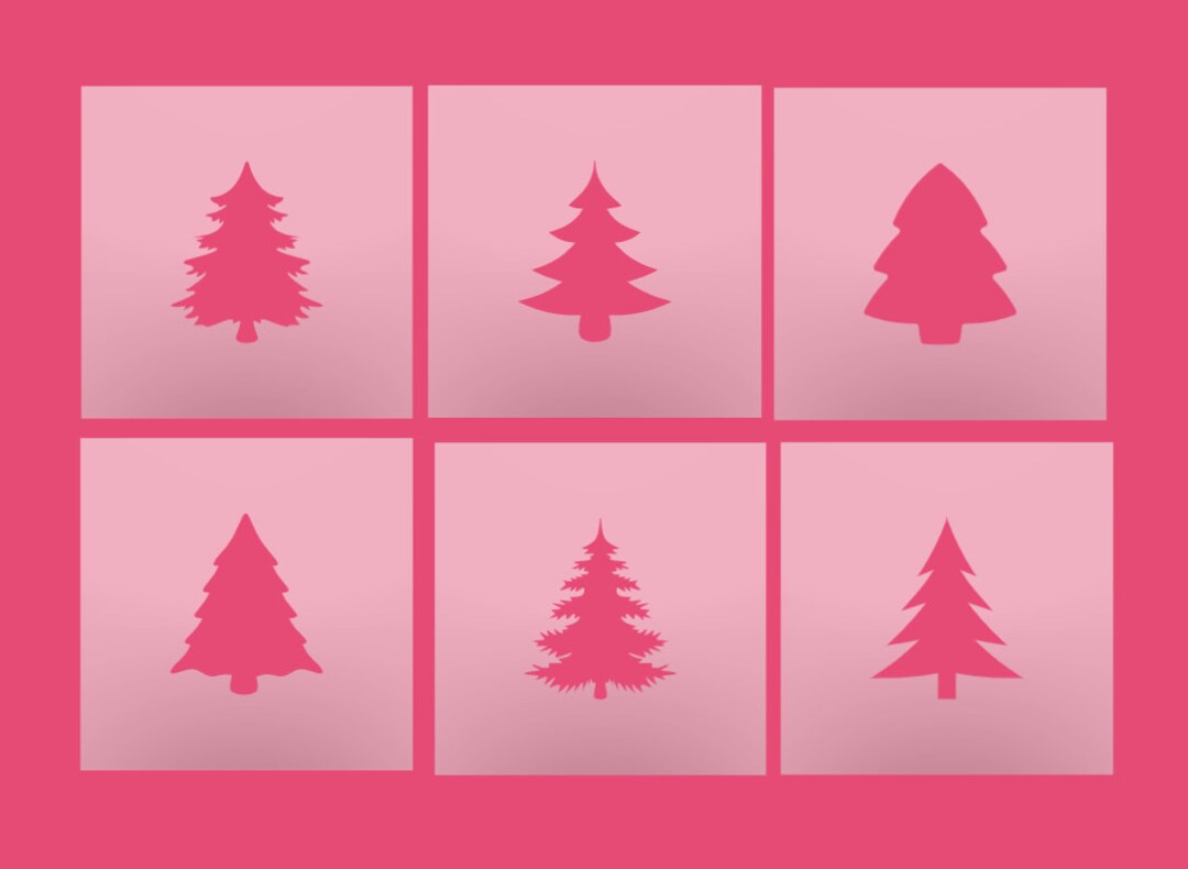 Festive Christmas Tree Stencil - Set of 6 - Create Holiday Magic With ...