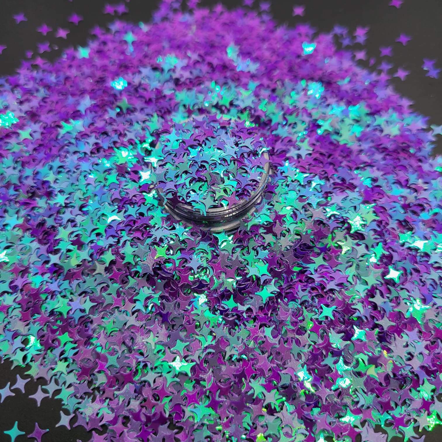 Starry Night Purple Four Point Star Glitter Astro Sparkle - Etsy