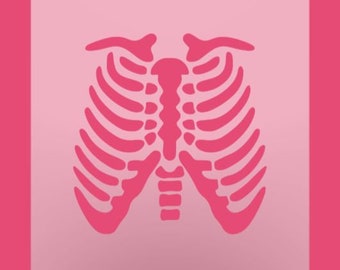 Rib Cage Stencil - Etsy