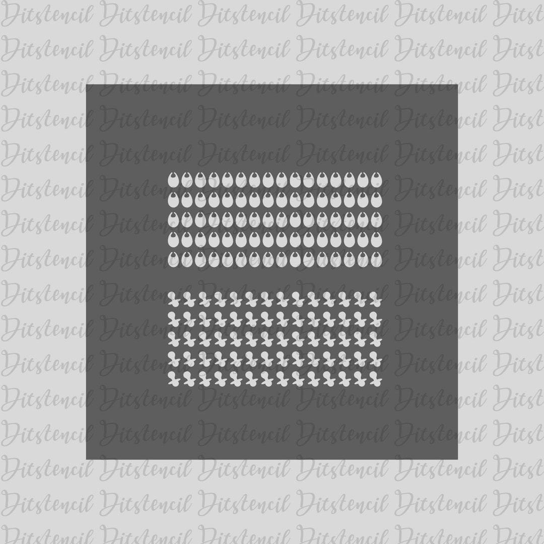 Bibs and Pacifier Sprinkle Stencil - 0.25 Inches - Baby Shower Stencil ...