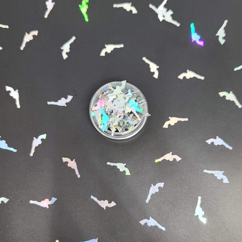 Gun Revolver Shape Glitter Solvent Resistant Glitter Resin - Etsy
