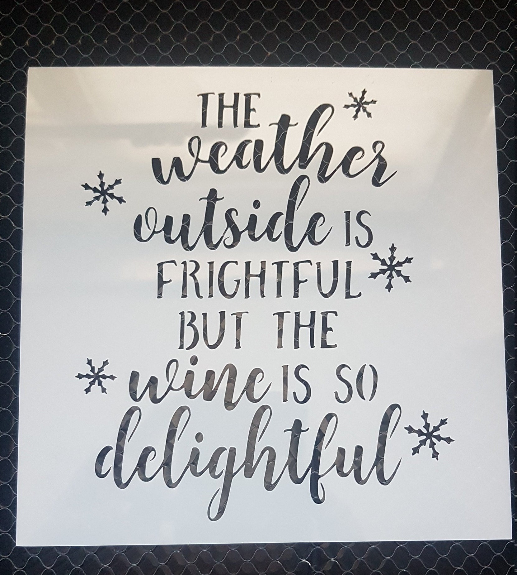 The Weather Outside is Frightful but the Wine is so Delightful Stencil ...