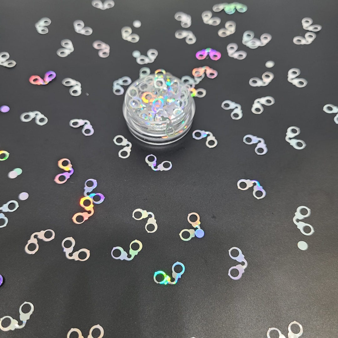 Glitzy Handcuff, Handcuffs Shape Glitter, Handcuff Embellishments ...