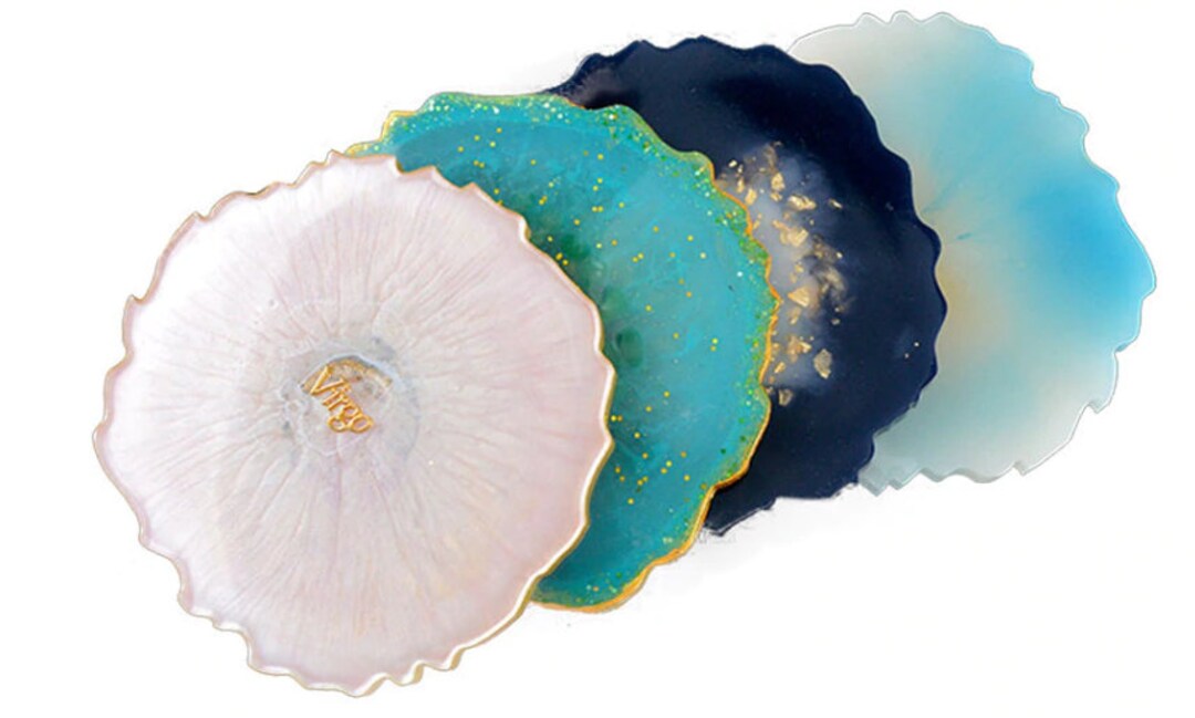 Geode Coaster Mold - Coaster Mold - 4.9 Inches Coaster Mold - Resin ...