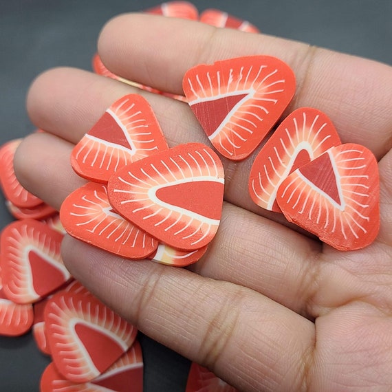Large Polymer Clay Strawberry Fruit Slices Nail Art Slices - Etsy