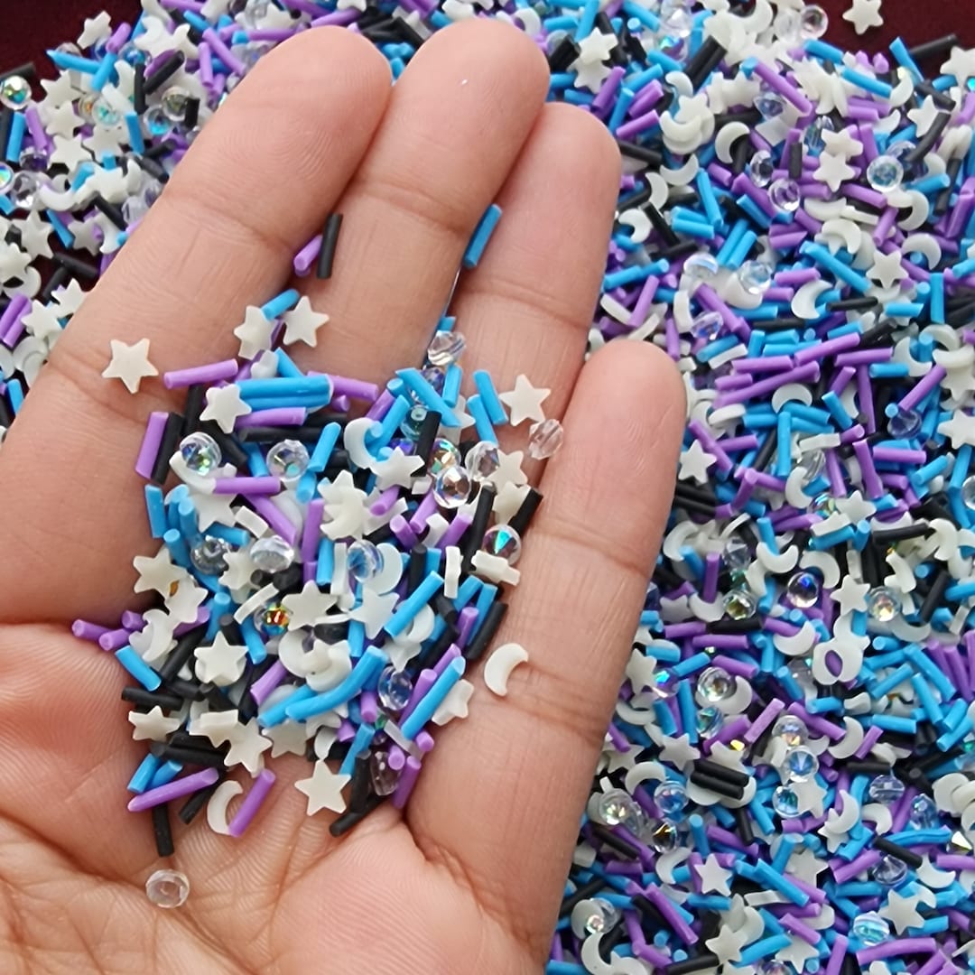 Glow in the Dark Star and Moon Polymer Clay Sprinkle Mix, Craft ...