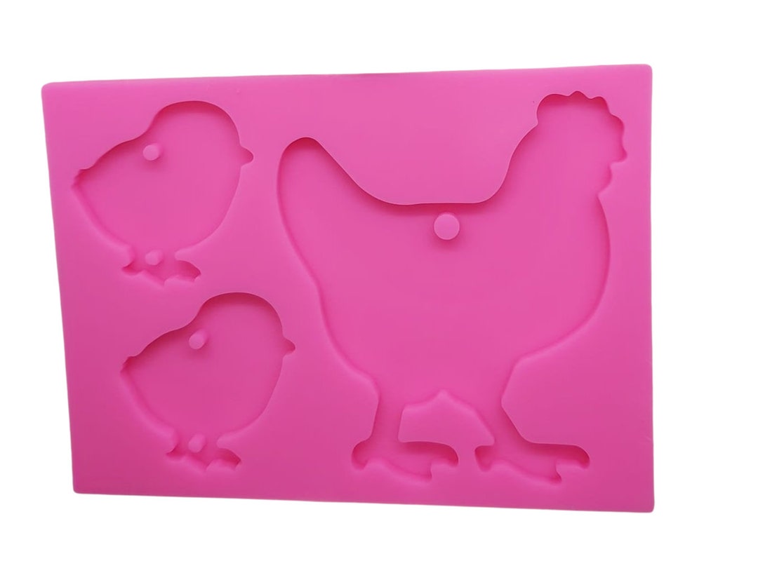 RESINMOLD Chicken Family Keychain Mold, Chicken Shape Silicone Mold ...