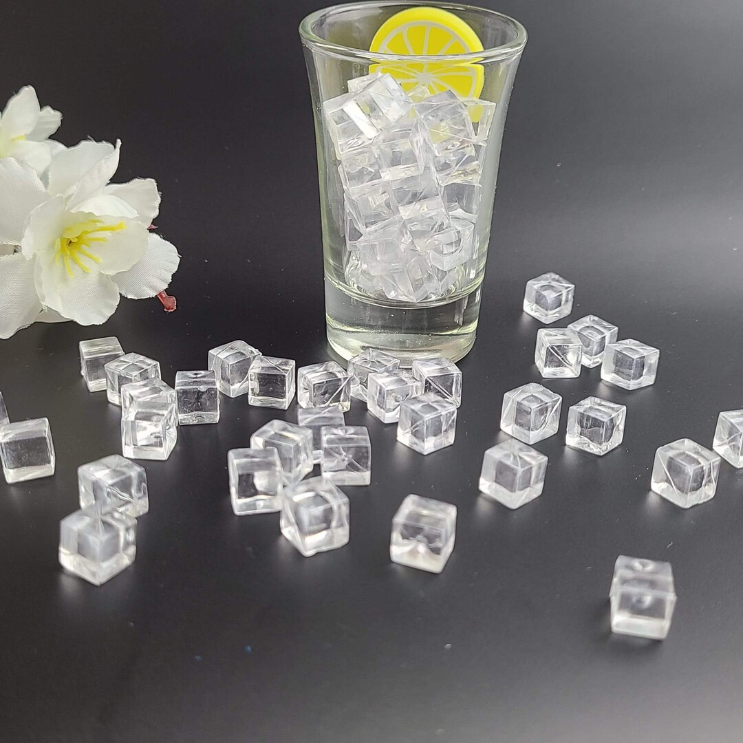 Clear Small Glass Ice Cubes - 8mm Transparent Cabochons for Crafts ...
