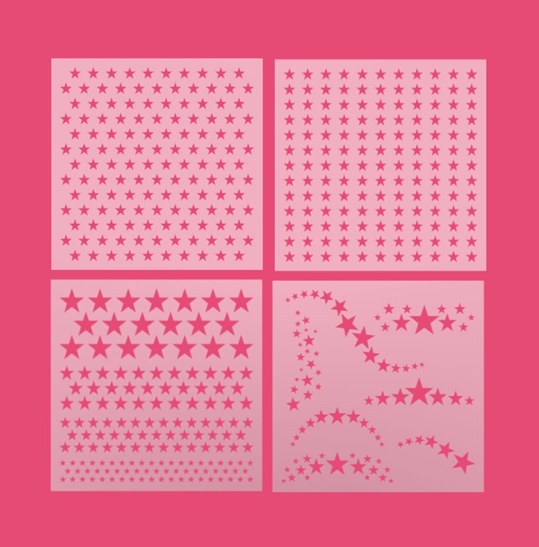 Star Pattern Stencil - Starrynight Magic - Set of 4 - Celestial Pattern ...