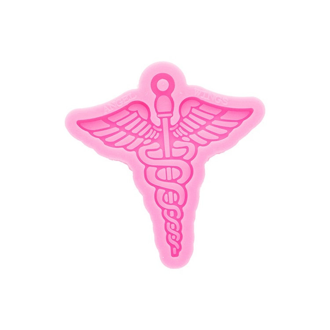 Shiny MD Medical Emblem Keychain Mold - Caduceus Silicone Mold - Resin ...