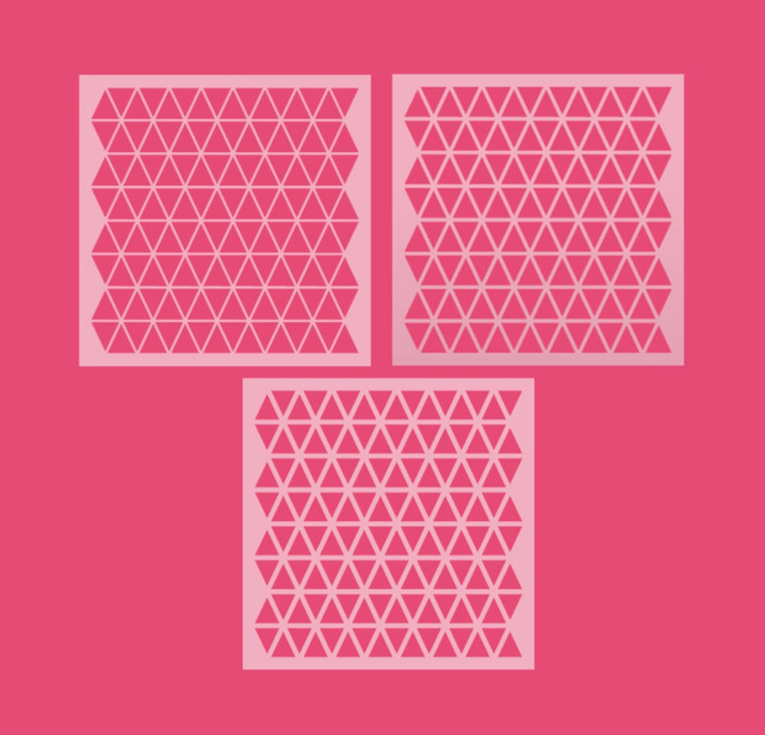 Geometric Triangle Grid Pattern Stencil Triangle Pattern Stencil Cookie Stencil Wall Stencil
