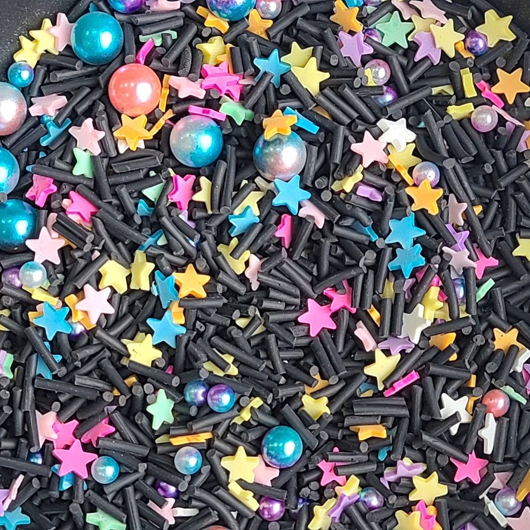 Sparkling Rainbow Pearl and Star Sprinkle Mix, Craft Supplies, Rainbow ...