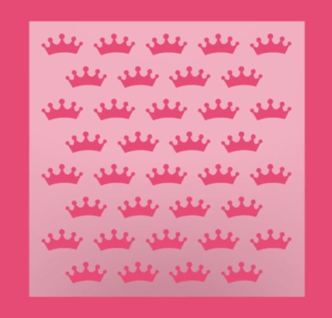 Crown Pattern Stencil - Crown Background Stencil - Scattered Crowns ...