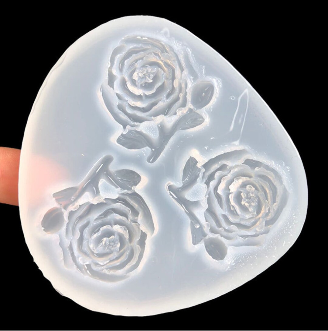 3-cavity Shiny Rose Resin Mold - Resin, UV Resin, Resin Molds, Silicone ...