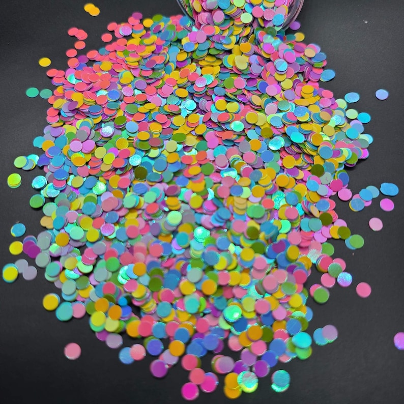 Rainbow Color Multi Dot Mix Glitter, Multi Color Circle Mix Glitter ...