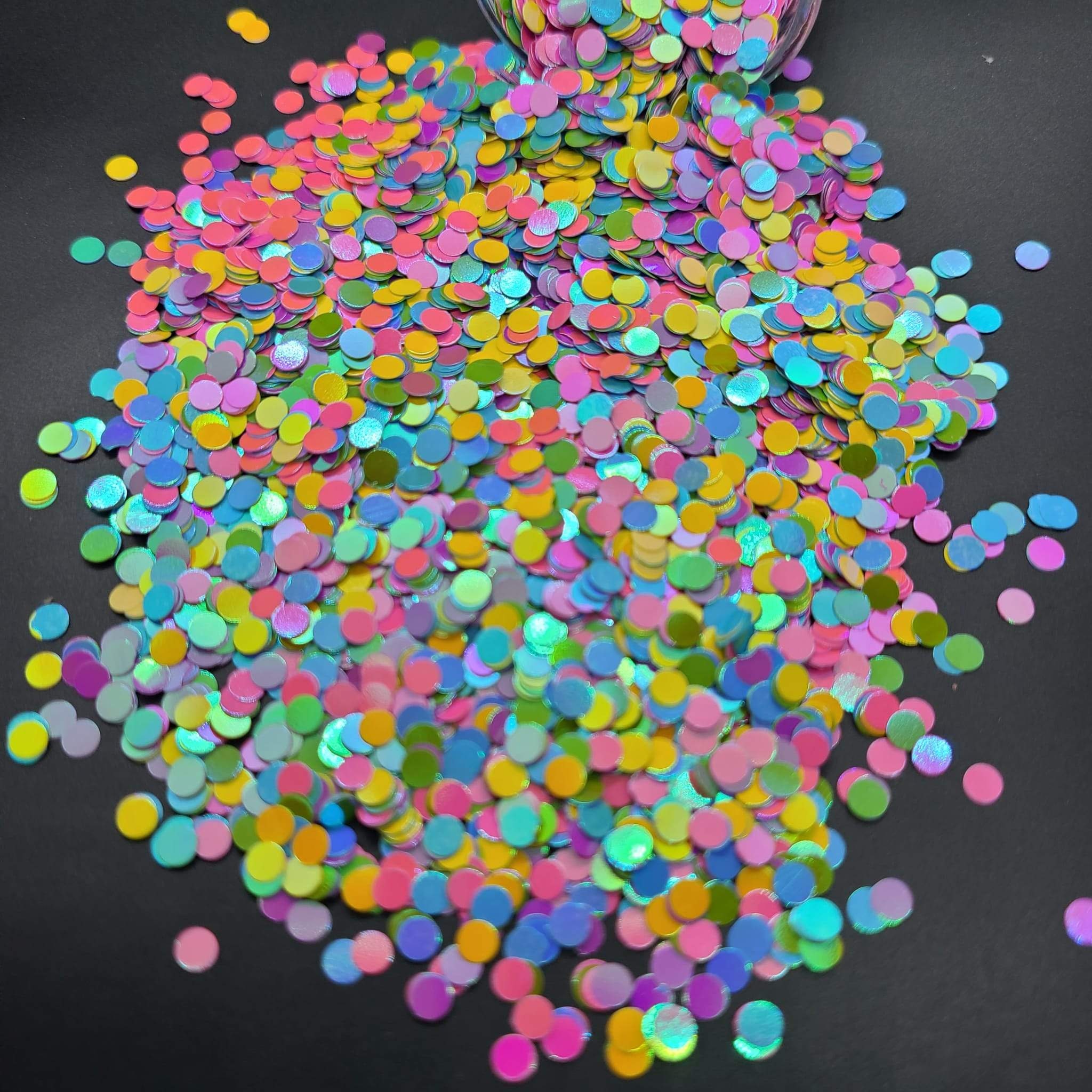 Rainbow Color Multi Dot Mix Glitter, Multi Color Circle Mix Glitter ...