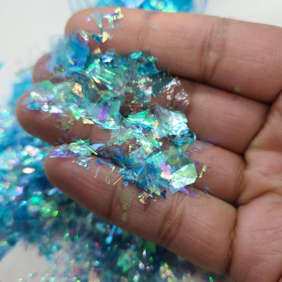 10g Light Blue Color Holographic Cellophane Glitter, Resin, Nail Art ...