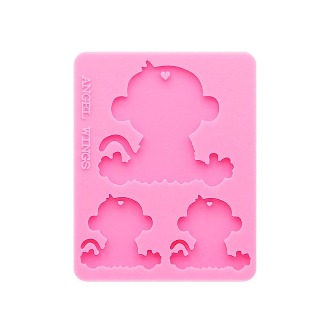 Resinmold Monkey Family Keychain Mold, Monkey Shape Silicone Mold ...