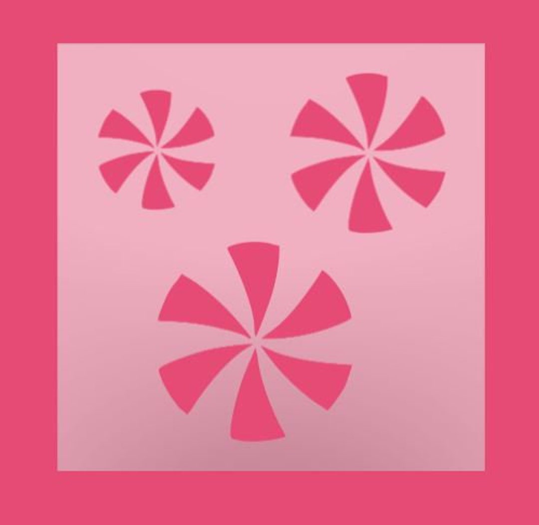 Reusable Christmas Peppermint Candy Stencil - DIY Cookie & Airbrush Stencil (3 Sizes) Available ...