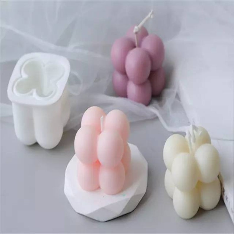 Mini Size-4 Combined Ball Shape Aroma Candle Mold, Cubic Mold, Craft ...