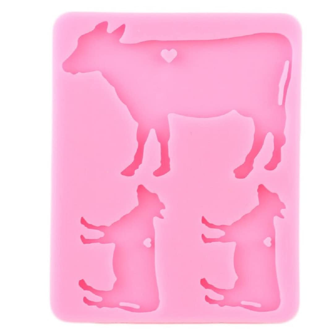 RESINMOLD Cow Family Keychain Mold, Cow Shape Silicone Mold, Cow Mold ...