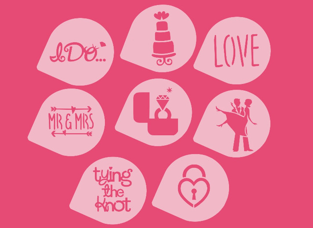 Wedding Stencil Set - Tying the Knot, I Do, Mr and Mrs, Reusable, DIY ...