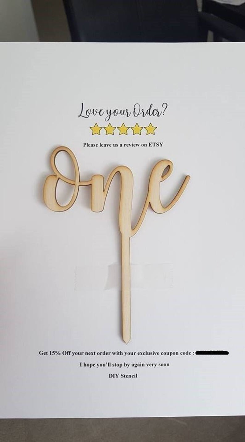First Birthday Cake Topper Wooden One Cake Topper - Etsy