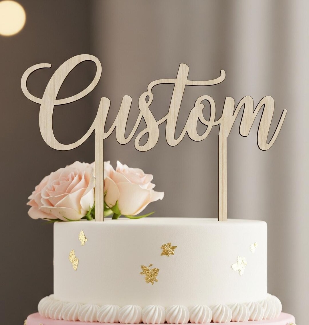 Custom Cake Topper - Custom Wedding Cake Topper - Custom Engraved ...