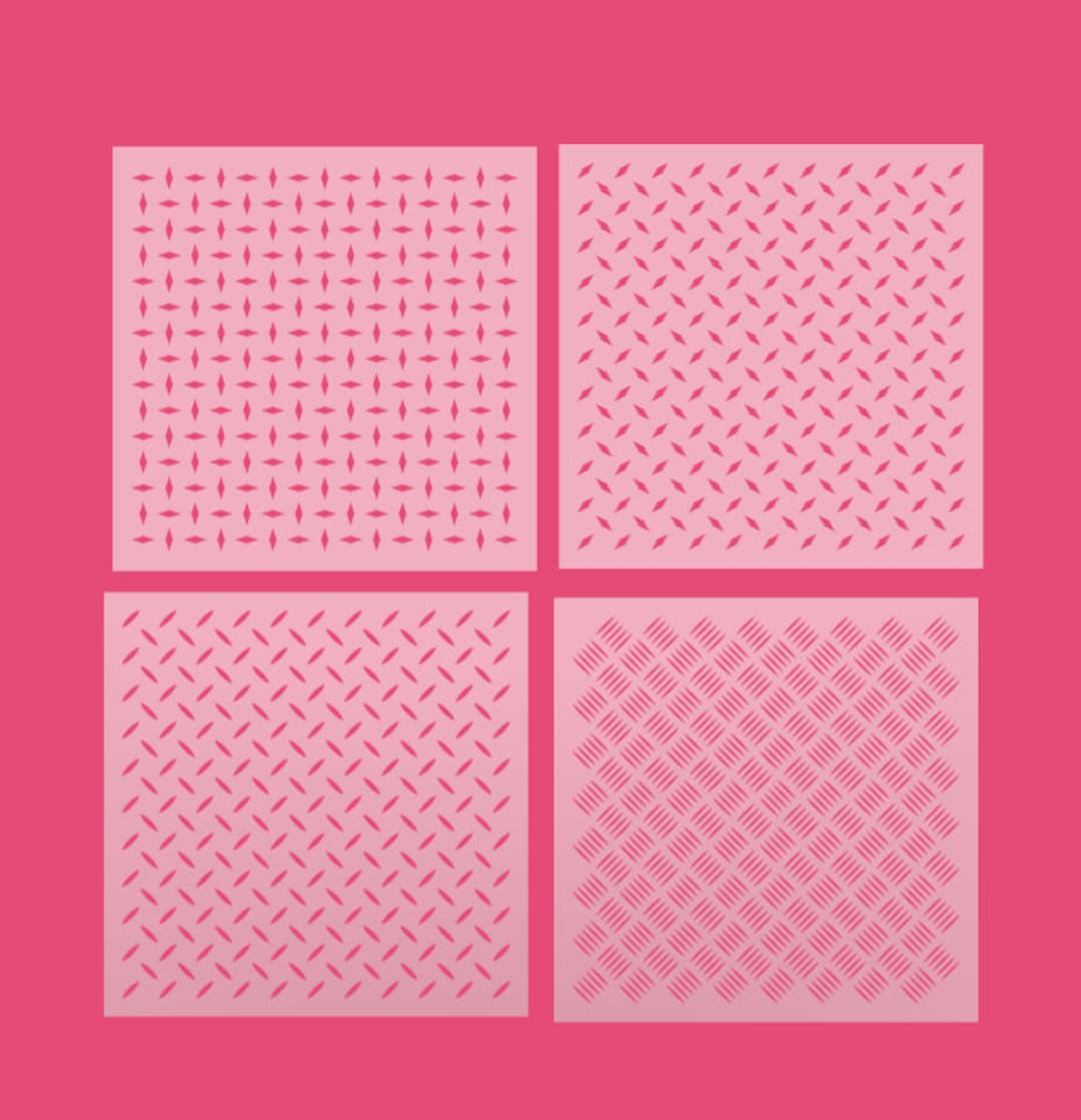 Diamond Plate Stencil, Diamond Pattern Stencil, Set of 4 Stencil ...