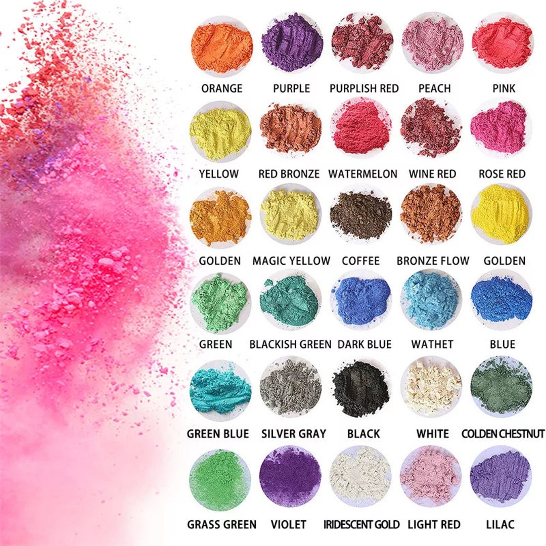 30 Colors Mica Pigment Color Set for Epoxy Resin, Mica Powder, Craft ...