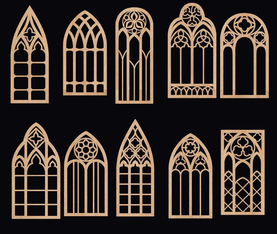 Laser Cut Gothic Cathedral Window Frame – Church Style Wood Craft ...