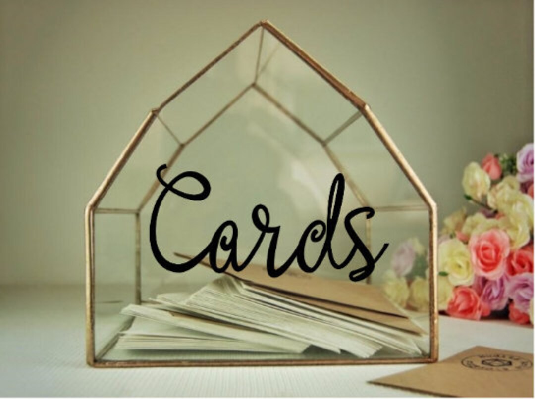 Cards Wedding Card Box Sticker - Cards Vinyl Decal - Wedding - Sign ...