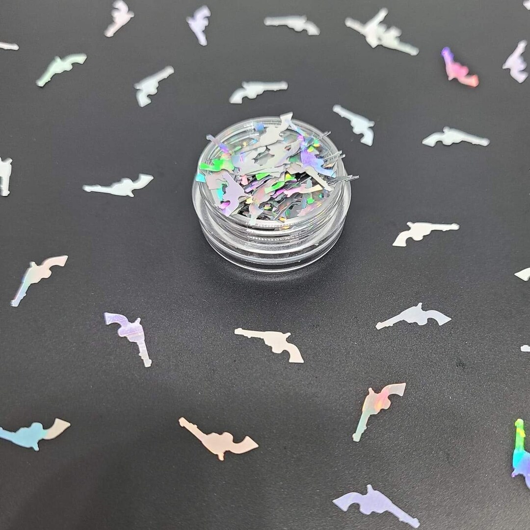 Gun Revolver Shape Glitter Solvent Resistant Glitter Resin - Etsy