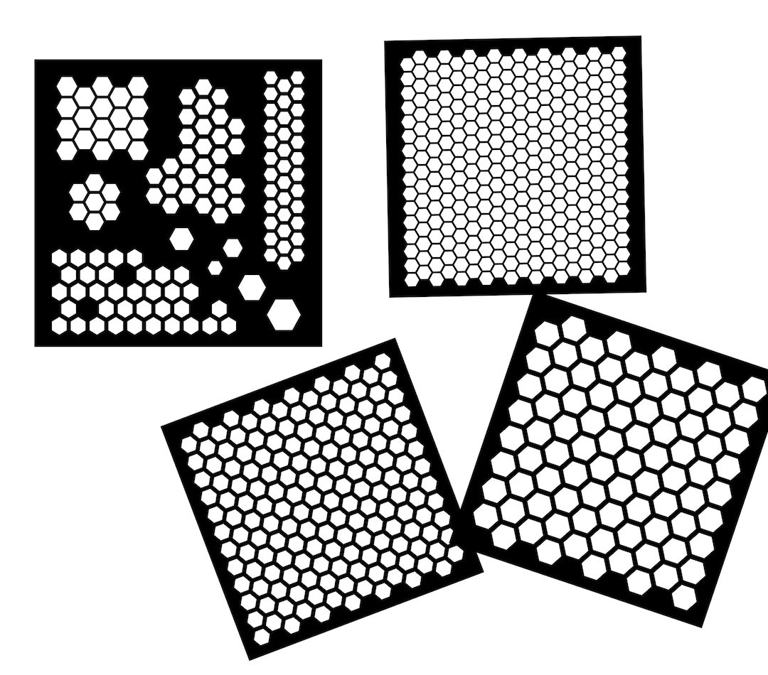 Honeycomb Pattern Stencil - Hexagon Pattern Stencil - Cookie Stencil ...