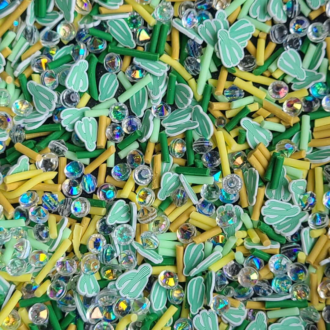 Desert Glam, Cactus Decor With Rhinestone and Clay Accents NON EDIBLE ...