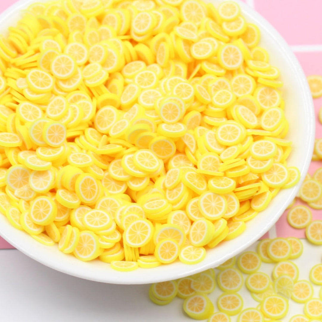 Polymer Clay Lemon Fruit Slices, Nail Art Slices, Faux Fruit, NON ...