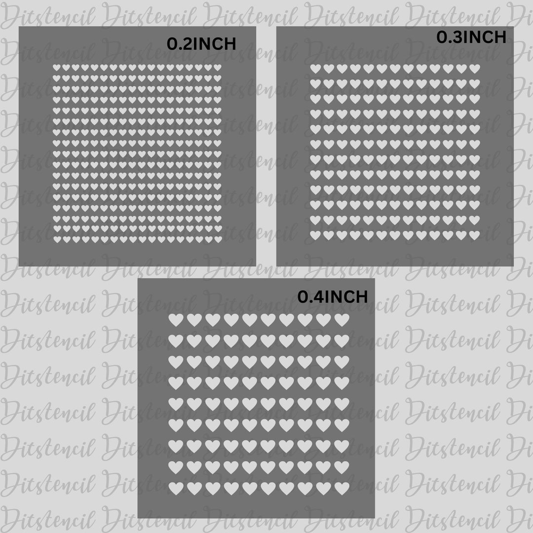 Heart Sprinkle Stencil - Love's Touch - Different Sizes Available ...